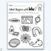 Letter W - Beginning Sound Coloring Page