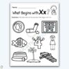 Letter X - Beginning Sound Coloring Page
