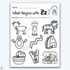 Letter Z - Beginning Sound Coloring Page