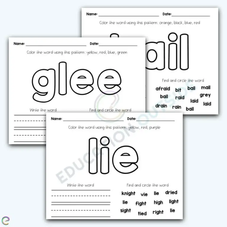 Long Vowel Worksheets
