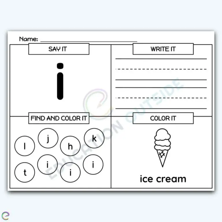 Lowercase Letter i - Alphabet Activity Mat