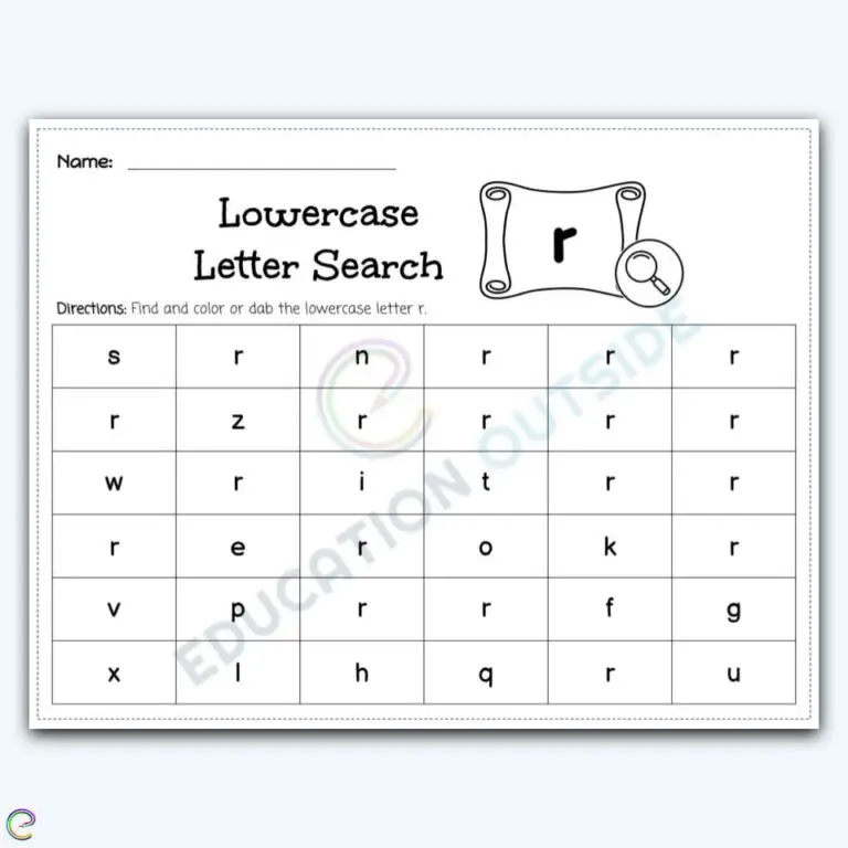 Lowercase Letter r - Single Letter Search Worksheet