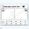 Lowercase Letter w - Cut, Paste, & Sort The Letters Worksheet