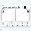 Lowercase Letter g - Cut, Paste, & Sort The Letters Worksheet