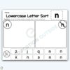 Lowercase Letter n - Cut, Paste, & Sort The Letters Worksheet