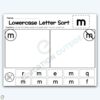 Lowercase Letter m - Cut, Paste, & Sort The Letters Worksheet