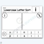 Lowercase Letter i - Cut, Paste, & Sort The Letters Worksheet