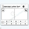 Lowercase Letter e - Cut, Paste, & Sort The Letters Worksheet