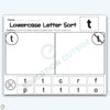 Lowercase Letter t - Cut, Paste, & Sort The Letters Worksheet