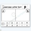Lowercase Letter p - Cut, Paste, & Sort The Letters Worksheet