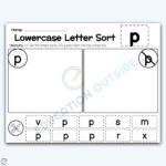 Lowercase Letter p - Cut, Paste, & Sort The Letters Worksheet