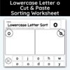 Lowercase Letter o - Cut, Paste, & Sort The Letters Worksheet