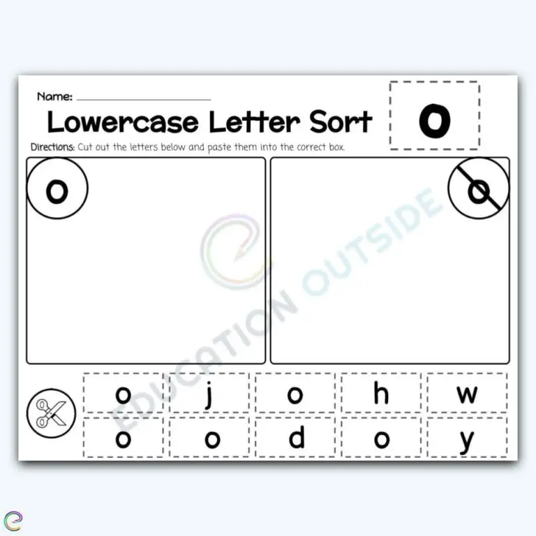 Letter O Cut and Paste Worksheets for Preschool [Printable]
