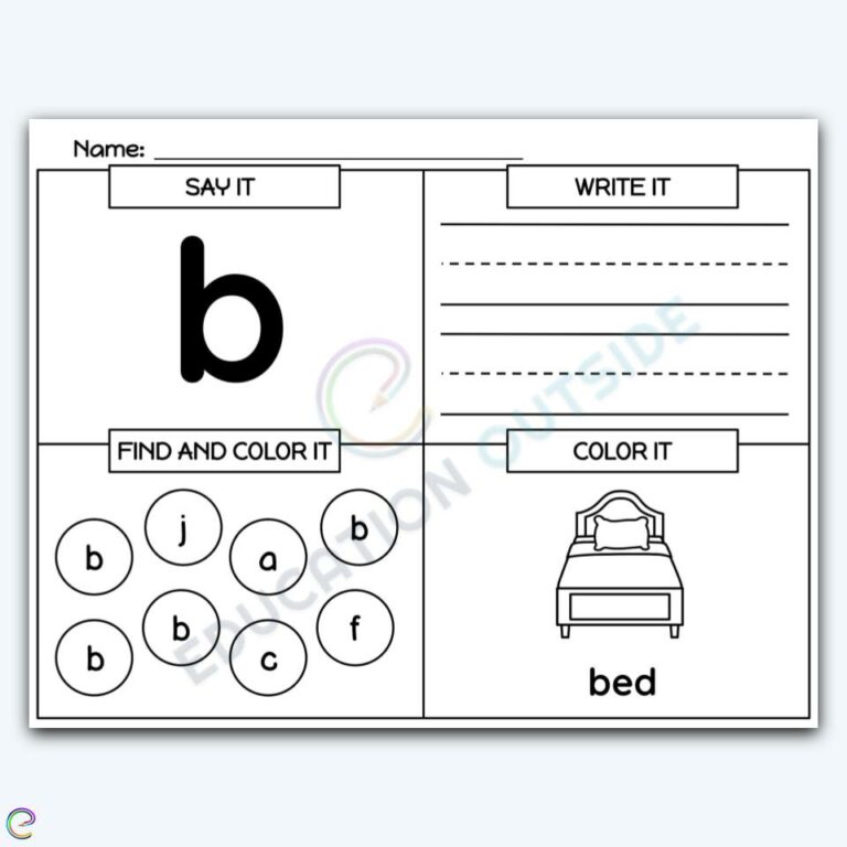 Lowercase Letter b - Alphabet Activity Mat