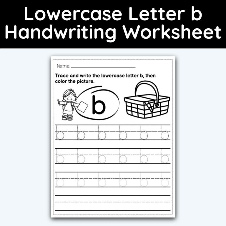 Lowercase Letter b - Tracing Worksheet - 3 Pack