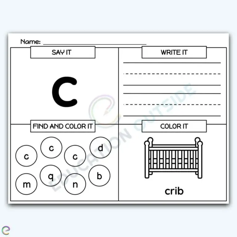 Lowercase Letter c - Alphabet Activity Mat