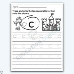 Lowercase Letter c - Tracing Worksheet - 3 Pack