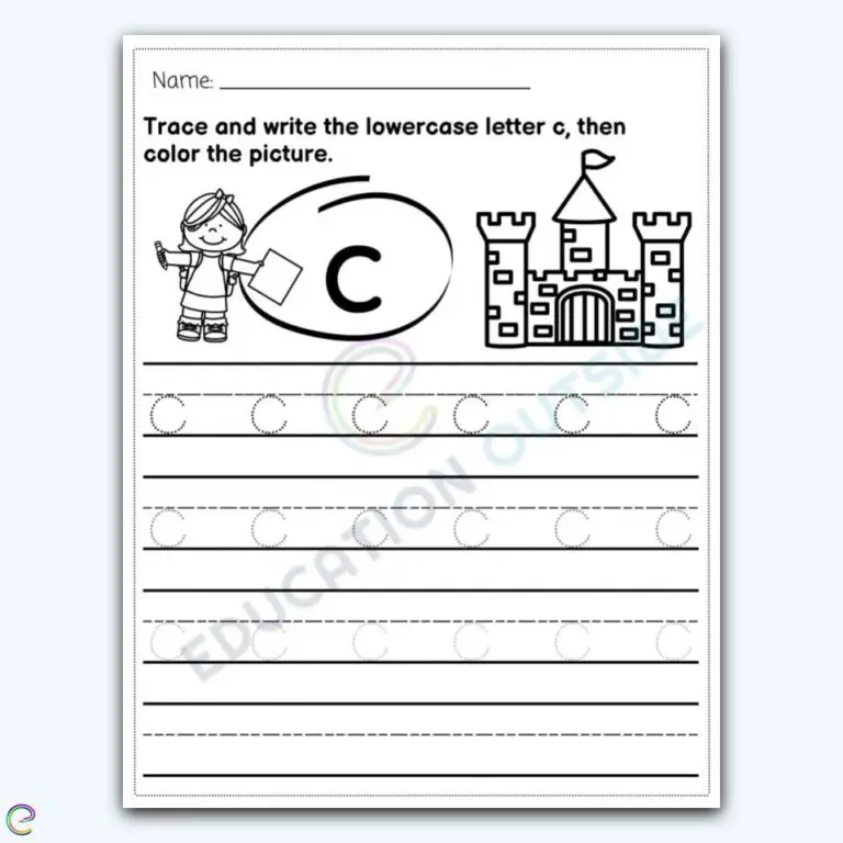 Lowercase Letter c - Tracing Worksheet - 3 Pack