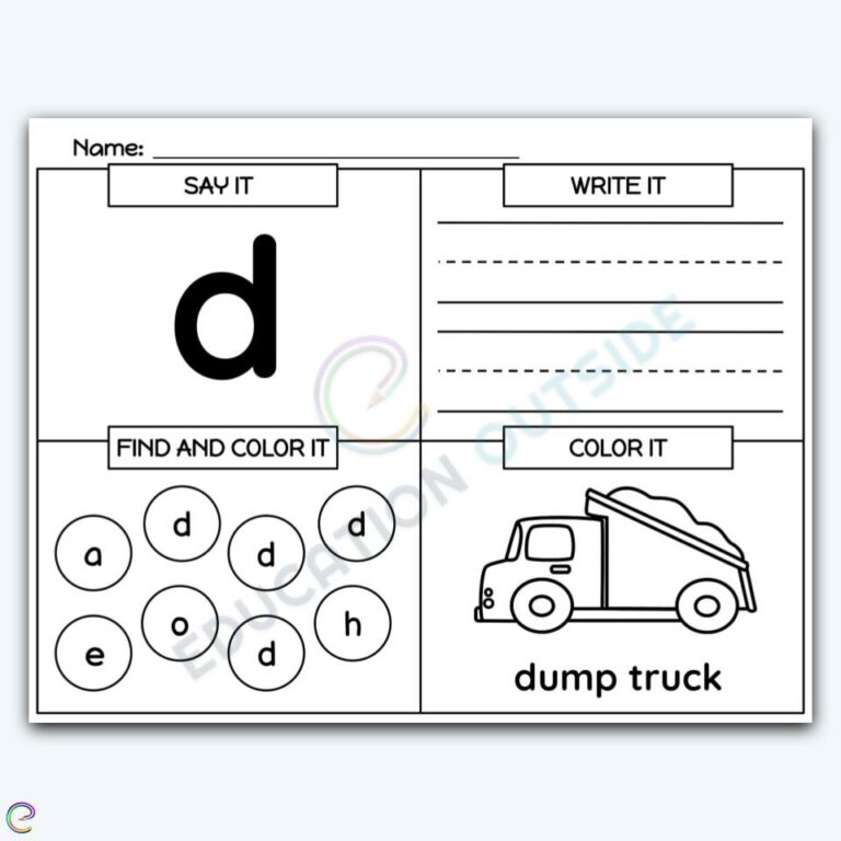 Lowercase Letter d - Alphabet Activity Mat