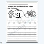 Lowercase Letter g - Tracing Worksheet - 3 Pack