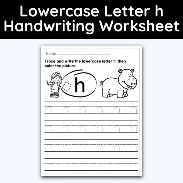 Lowercase Letter h - Tracing Worksheet - 3 Pack
