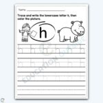 Lowercase Letter h - Tracing Worksheet - 3 Pack