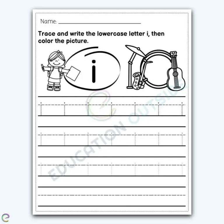 Lowercase Letter i - Tracing Worksheet - 3 Pack