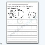 Lowercase Letter l - Tracing Worksheet - 3 Pack