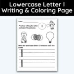Lowercase Letter l - Writing Practice + Coloring Page
