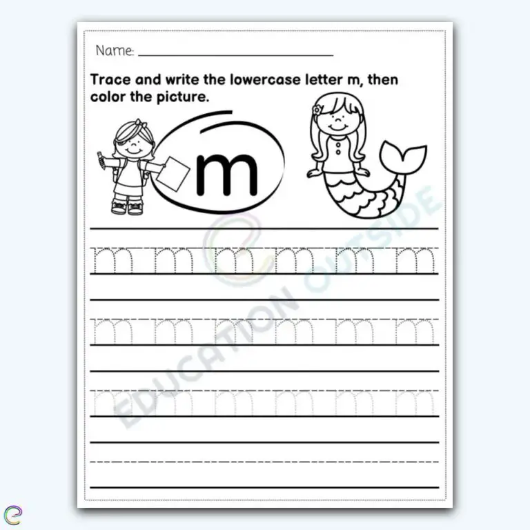 Lowercase Letter m - Tracing Worksheet - 3 Pack