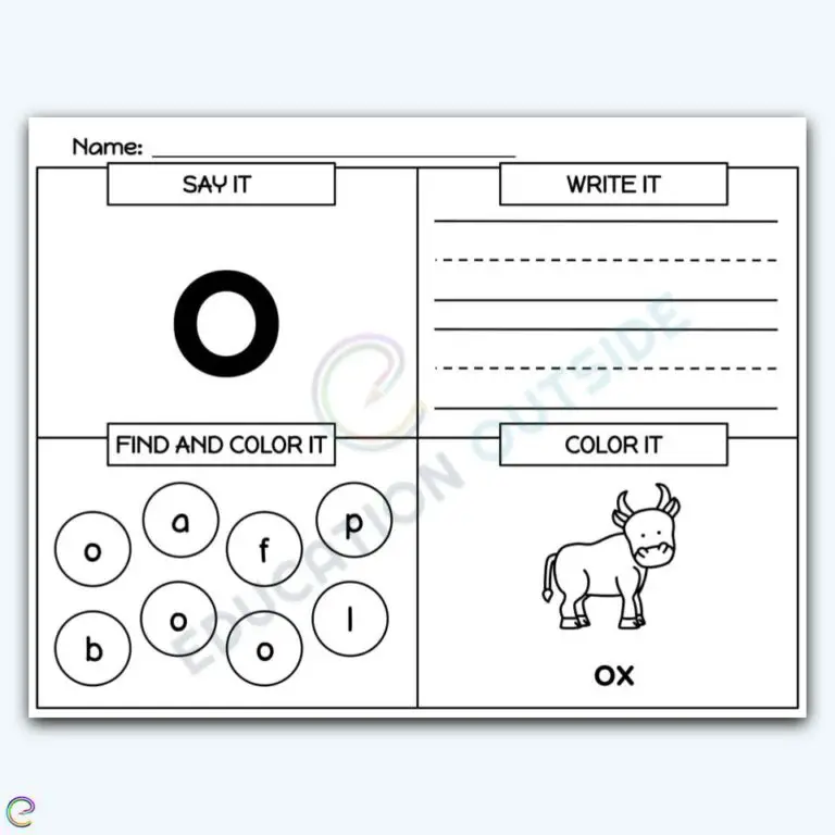 Lowercase Letter o - Alphabet Activity Mat