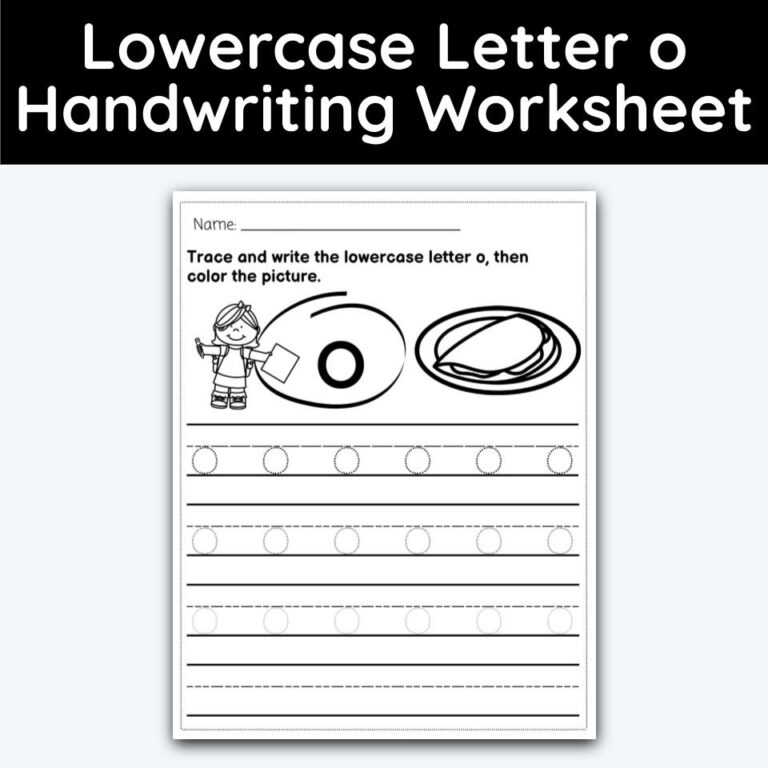 Lowercase Letter o - Tracing Worksheet - 3 Pack