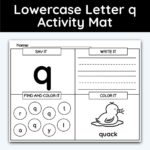 Lowercase Letter q - Alphabet Activity Mat