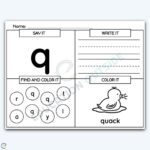 Lowercase Letter q - Alphabet Activity Mat
