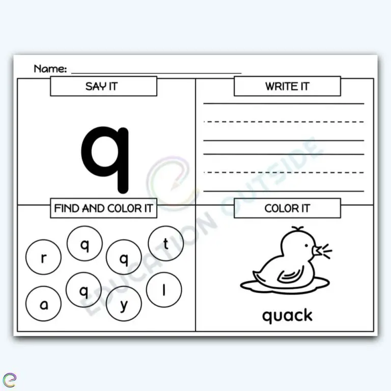 Lowercase Letter q - Alphabet Activity Mat