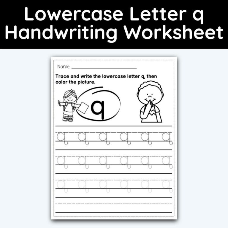 Lowercase Letter q - Tracing Worksheet - 3 Pack