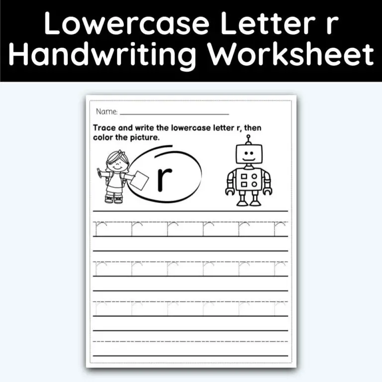 Lowercase Letter r - Tracing Worksheet - 3 Pack