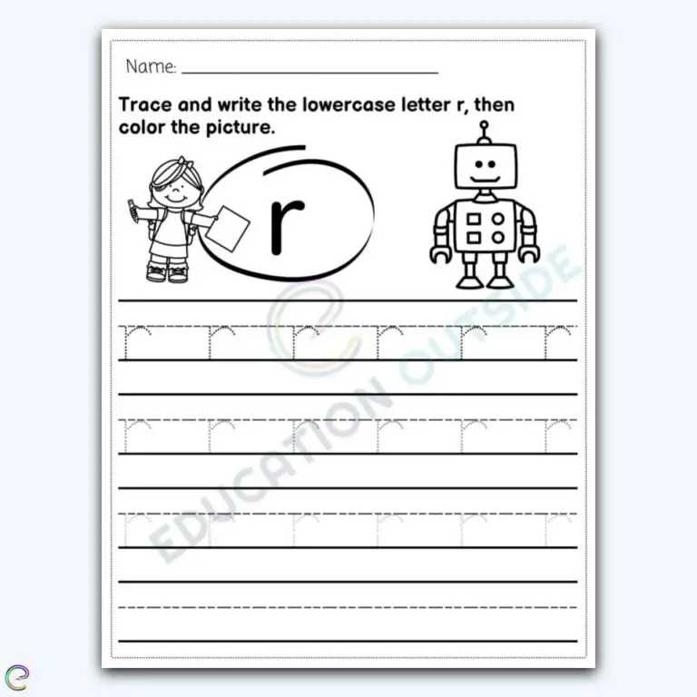Lowercase Letter r - Tracing Worksheet - 3 Pack