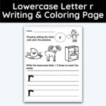 Lowercase Letter r - Writing Practice + Coloring Page