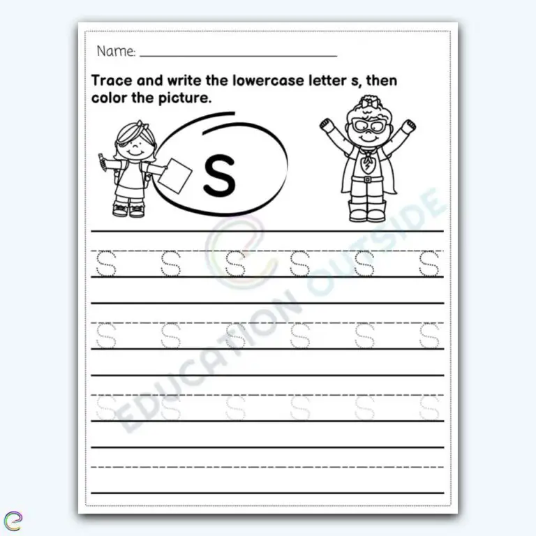 Lowercase Letter s - Tracing Worksheet - 3 Pack