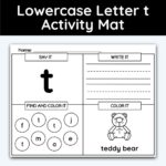 Lowercase Letter t - Alphabet Activity Mat