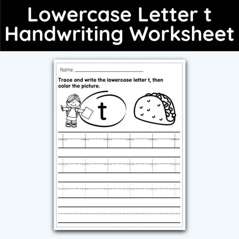 Lowercase Letter t - Tracing Worksheet - 3 Pack