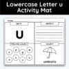 Lowercase Letter u - Alphabet Activity Mat