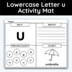 Lowercase Letter u - Alphabet Activity Mat