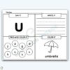 Lowercase Letter u - Alphabet Activity Mat