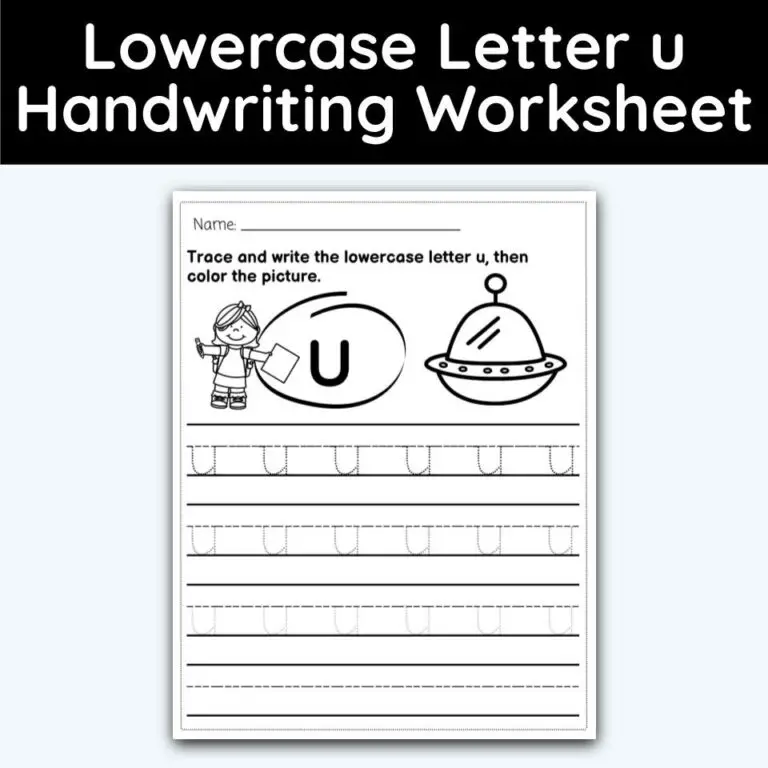 Lowercase Letter u - Tracing Worksheet - 3 Pack
