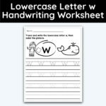 Lowercase Letter w - Tracing Worksheet - 3 Pack
