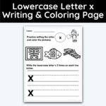 Lowercase Letter x - Writing Practice + Coloring Page
