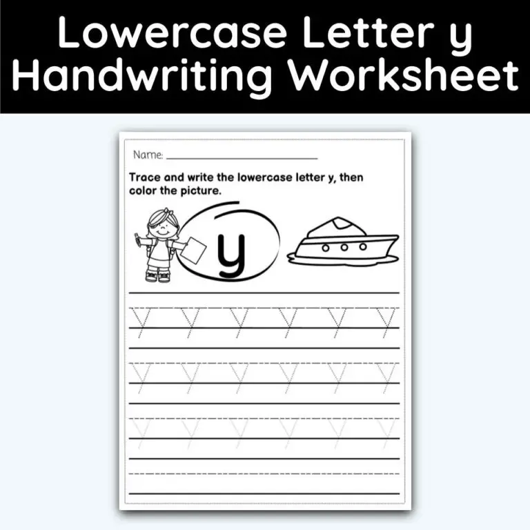 Lowercase Letter y - Tracing Worksheet - 3 Pack
