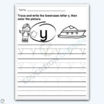 Lowercase Letter y - Tracing Worksheet - 3 Pack